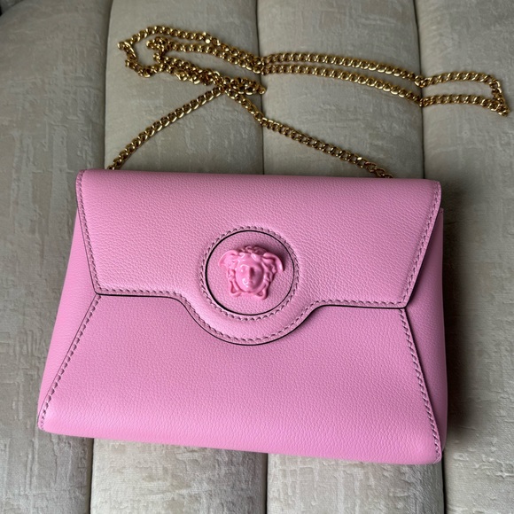 Versace | Bags | Versace La Medusa Pink Pebbled Calf Leather | Poshmark